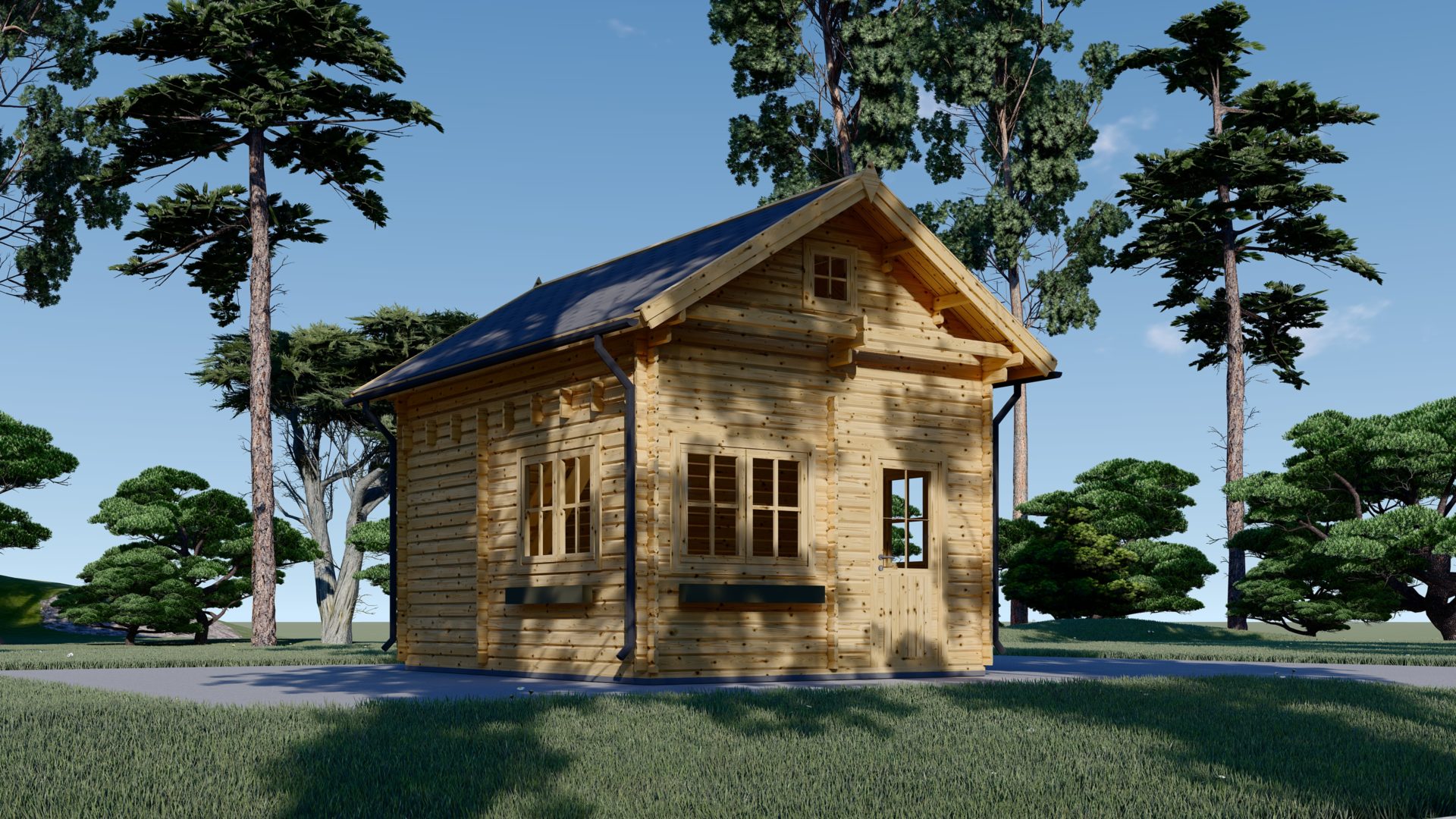 Drevená chata AVIGNON 19,9 m² + 16 m² podkrovia (44mm)